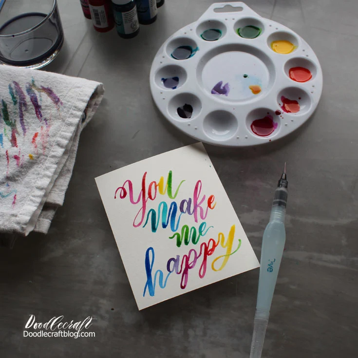 Waterbrush Ombre Calligraphy and Lettering!