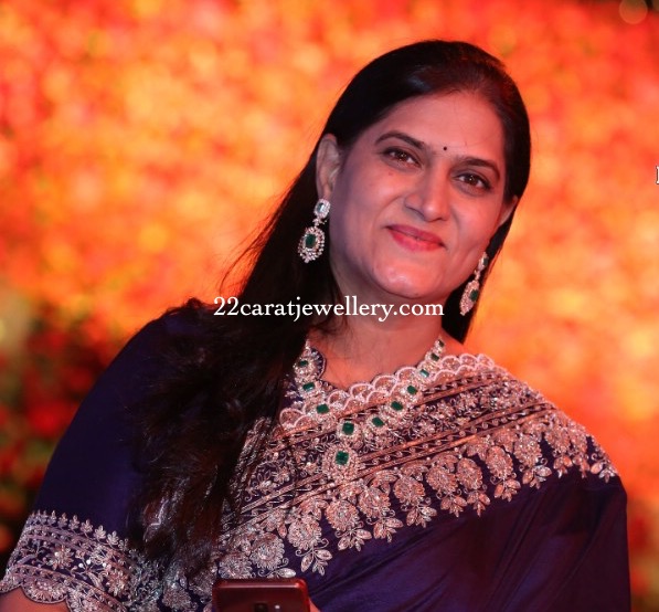 Manjula Rao in Diamond Emerald Set - Jewellery Designs