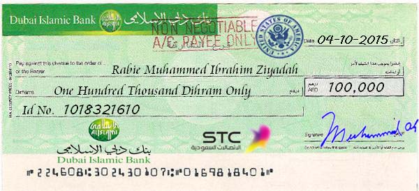 STC KSA COPMANY: Winner Cheque