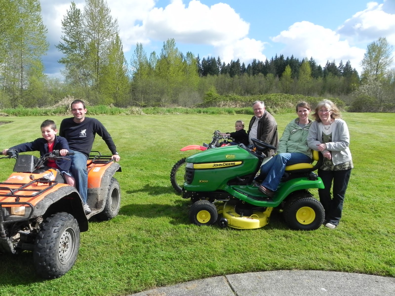 Ward Family: 4 Wheeler and Lawn Mower Excitement