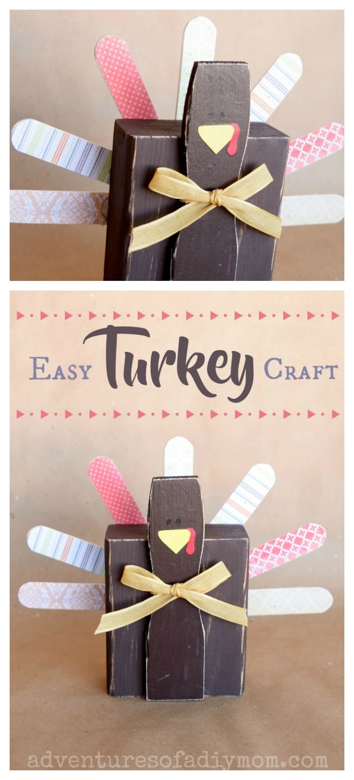 Easy Turkey Craft for Thanksgiving Decor - Adventures of a DIY Mom