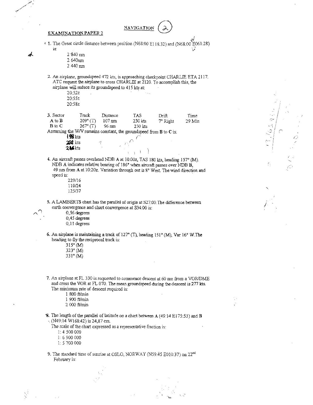 Aviation Ground School: Navigation Exam Preparation