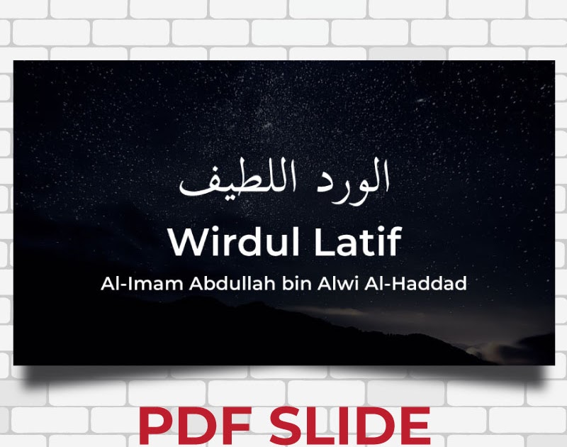 Wirdul Latif dalam Bentuk Slide PDF untuk Majlis Online Google Meet / Zoom | Design For Daawah ...