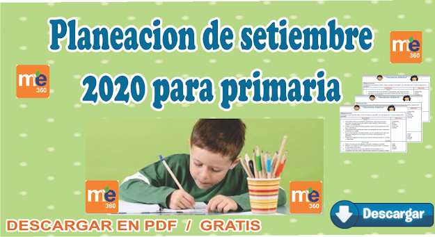 Planeacion del mes de setiembre 2020 para primaria