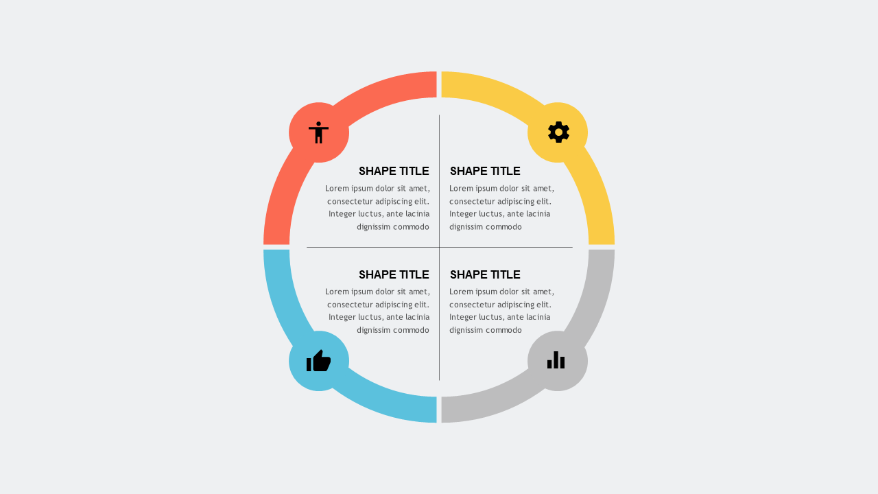 free download template powerpoint circle four divide powerpoint ...