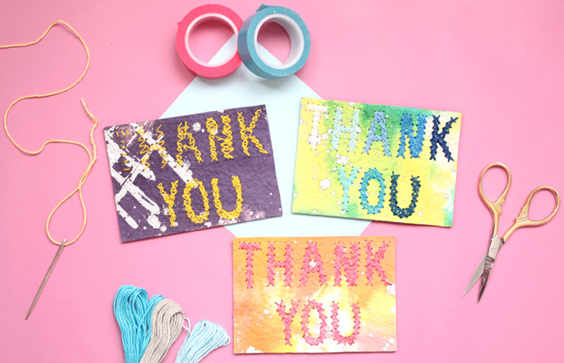 DIY String Art Thank You Notecards - Little White Socks