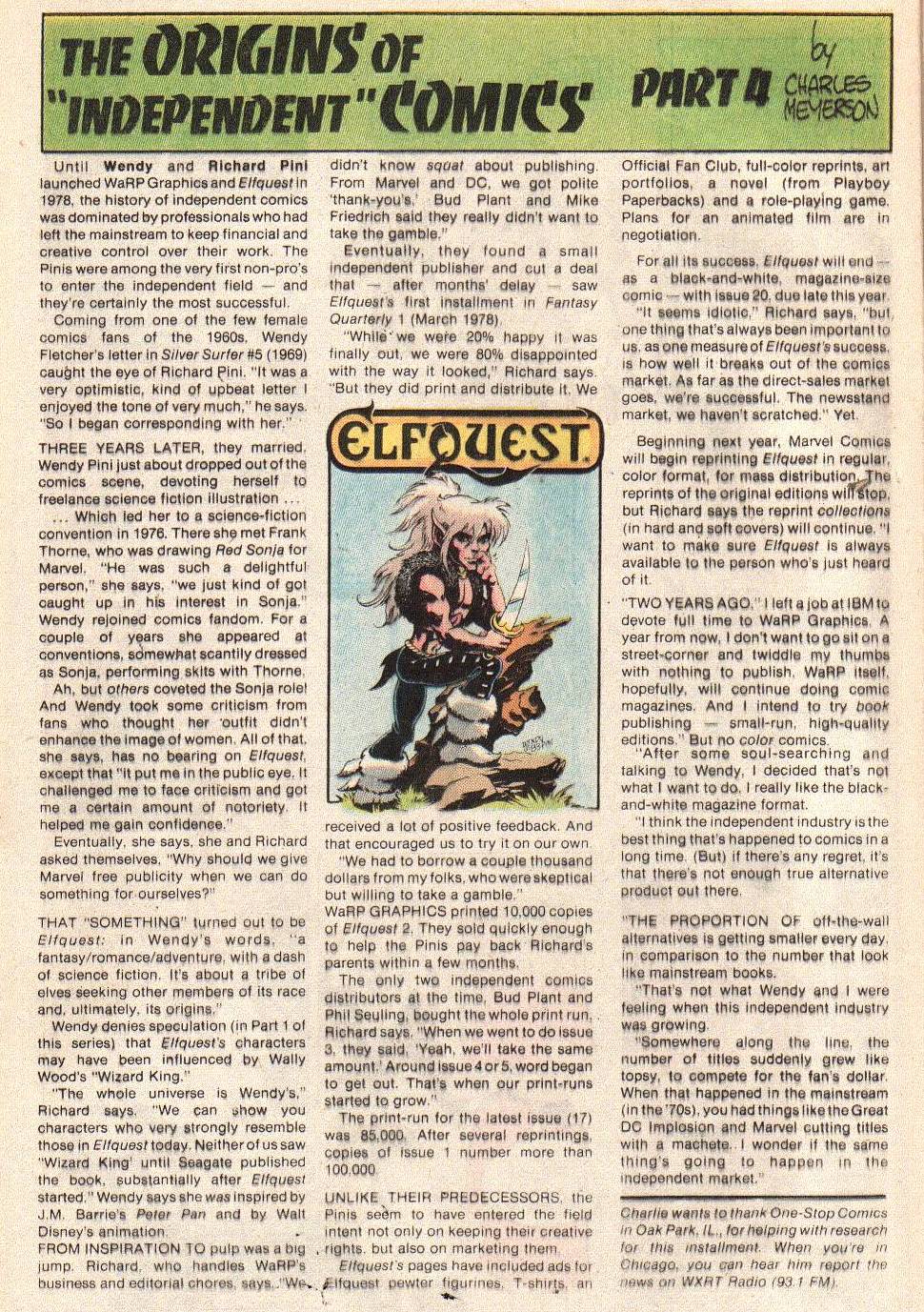 The Origins of Independent Comics [1983] | Meyerson