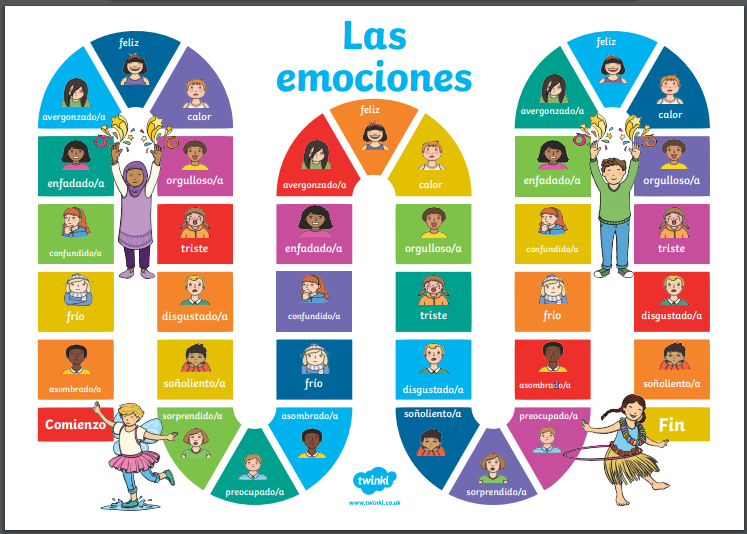 Las emociones: juego de tablero para niños | Libros y materiales gratuitos para enseñar y aprender