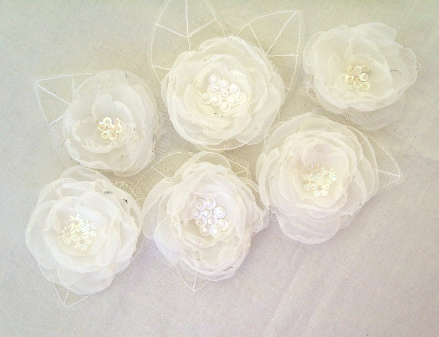 OnePerfectDay: White And Ivory Organza Flowers