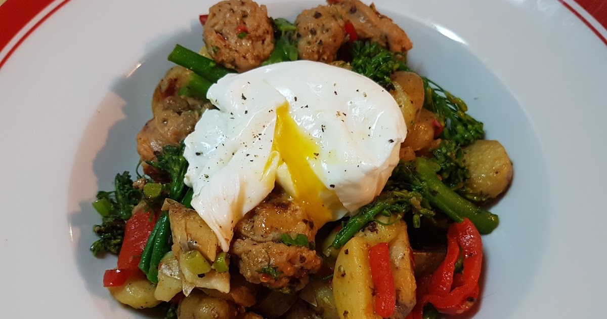 Almost Wasted: Fingerling Potato Hash with Sausage, Broccolini and Red ...