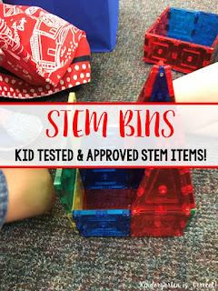 Kindergarten is Grrreat!: 10+ STEM Bin Ideas for Kinders!
