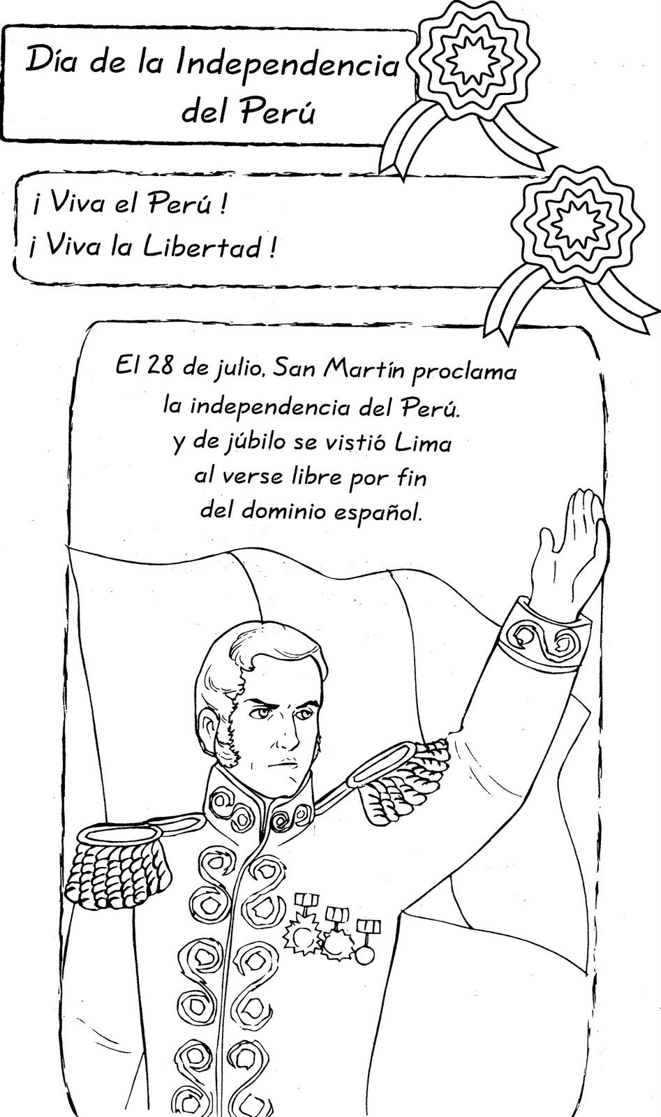 Laminas Colegiales Para Imprimir Y Recortar Día De La Proclamación De