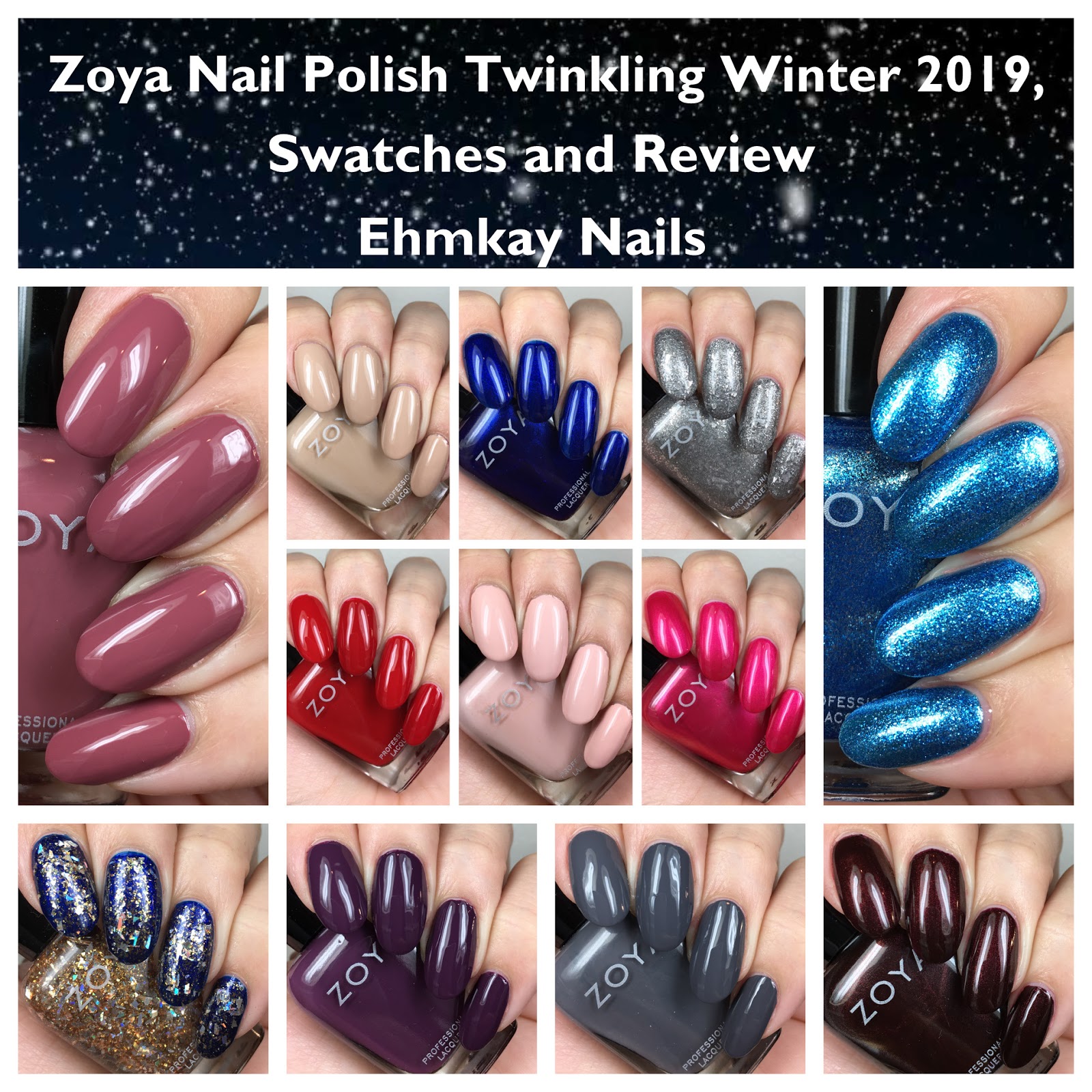 ehmkay nails: Zoya Twinkling Winter 2019, Swatches and Review