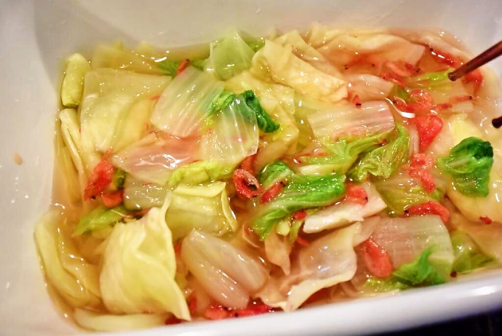 Recipes for Tom: Kyabetsu to hakusai no sakura ebi iri ohitashi ...