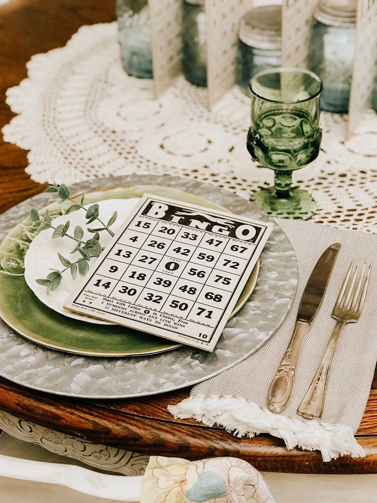 Clover House: Bingo Card Place Setting