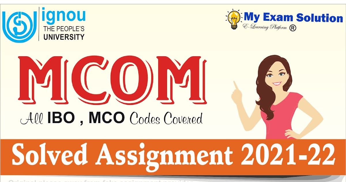 Ignou Mcom Solved Assignment 2021 22 My Exam Solution
