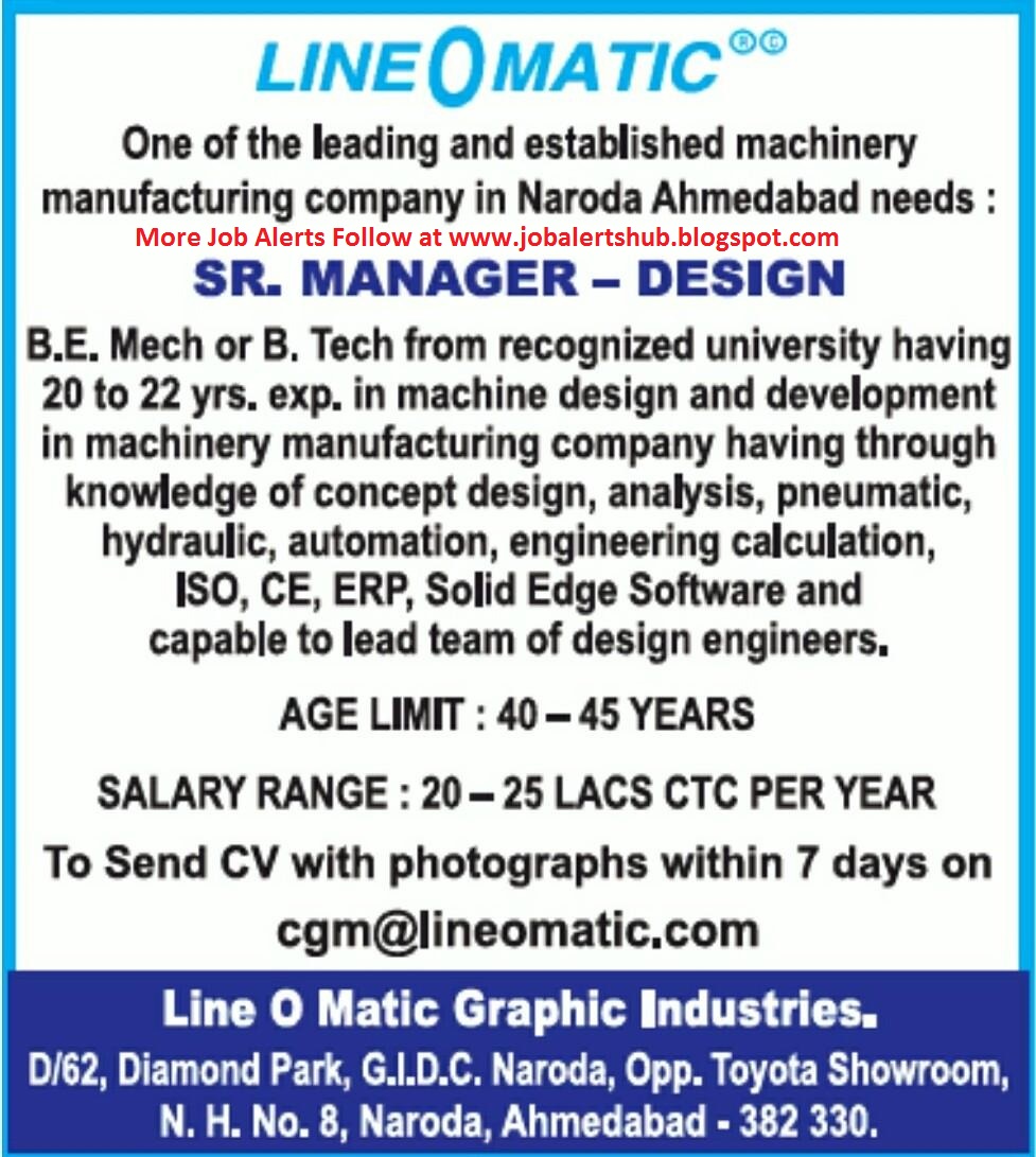 JOB ALERTS HUB: Line O Matic Graphic Industries - Hiring Sr. Manager ...