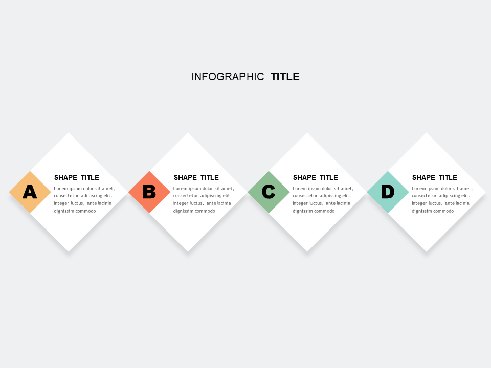 Rhombus Horizontal Array PowerPoint Templates - PowerPoint Free