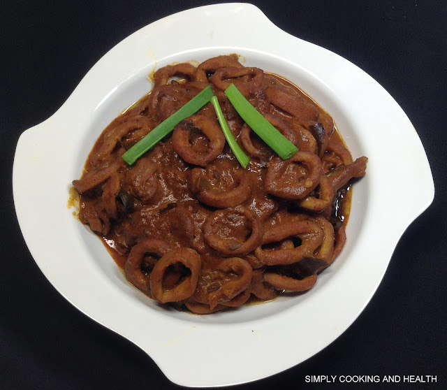 Simply Cooking and Health: Spicy dry squid curry with coconut milk