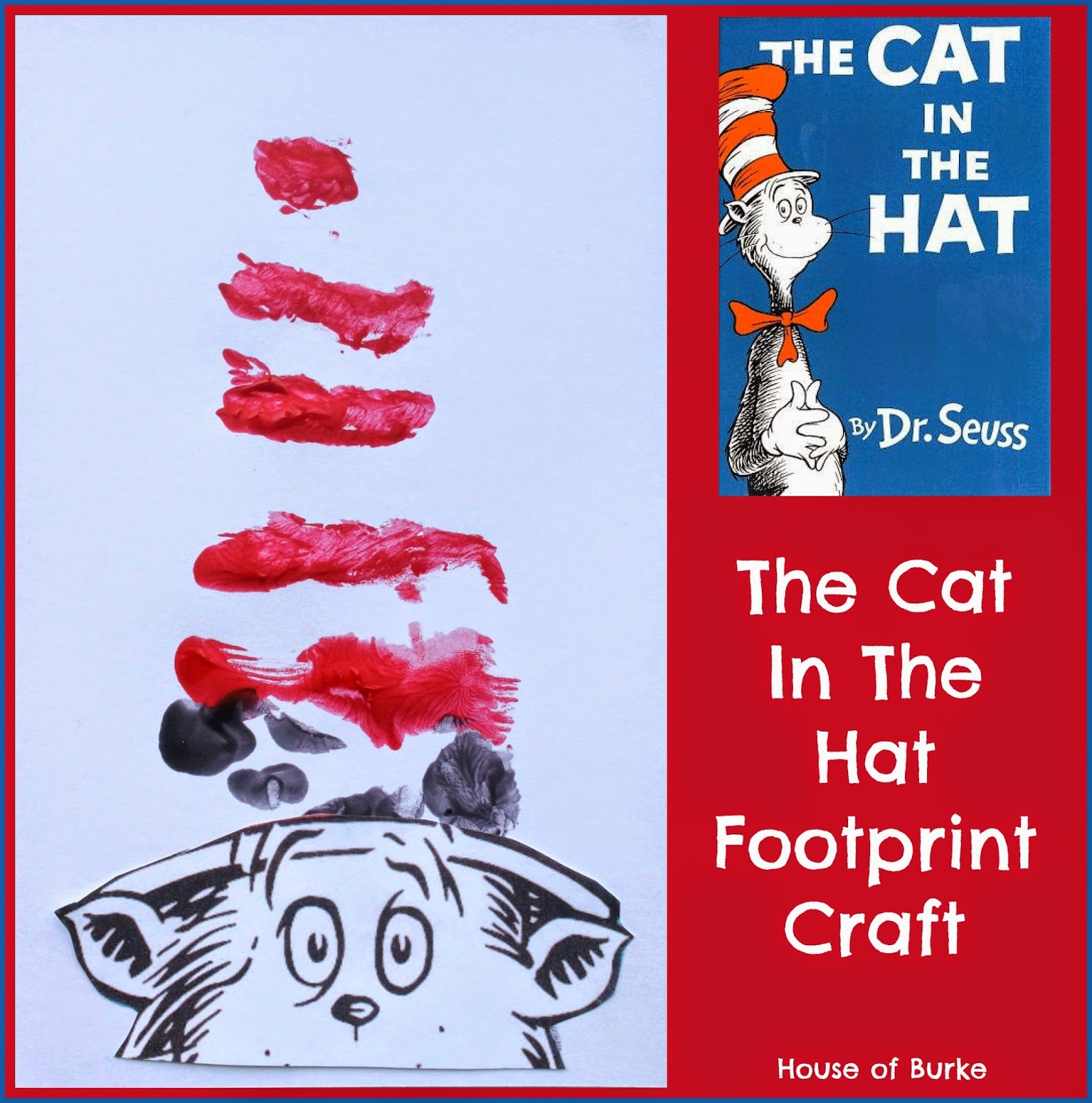 House of Burke: The Cat In The Hat Footprint Craft