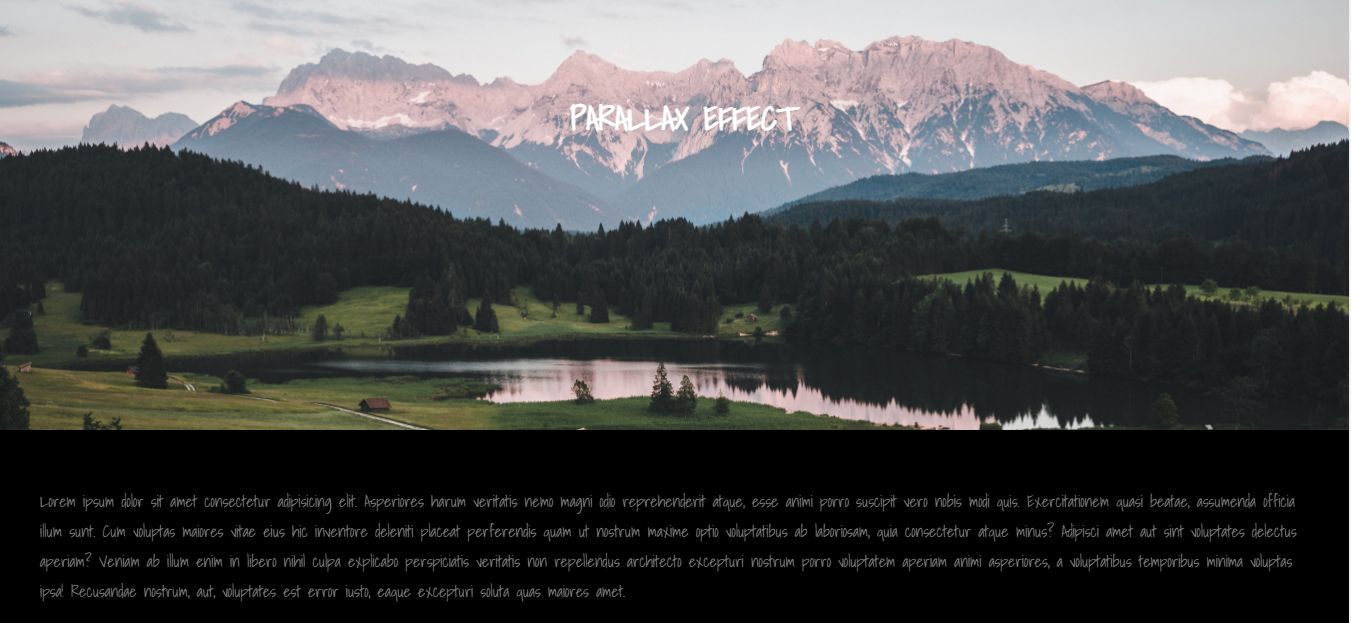 Parallax Effect using HTML and CSS