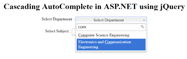 Aspnet Ajax Cascading Dropdownlist With Autosuggest Using Jquery Programmingfree