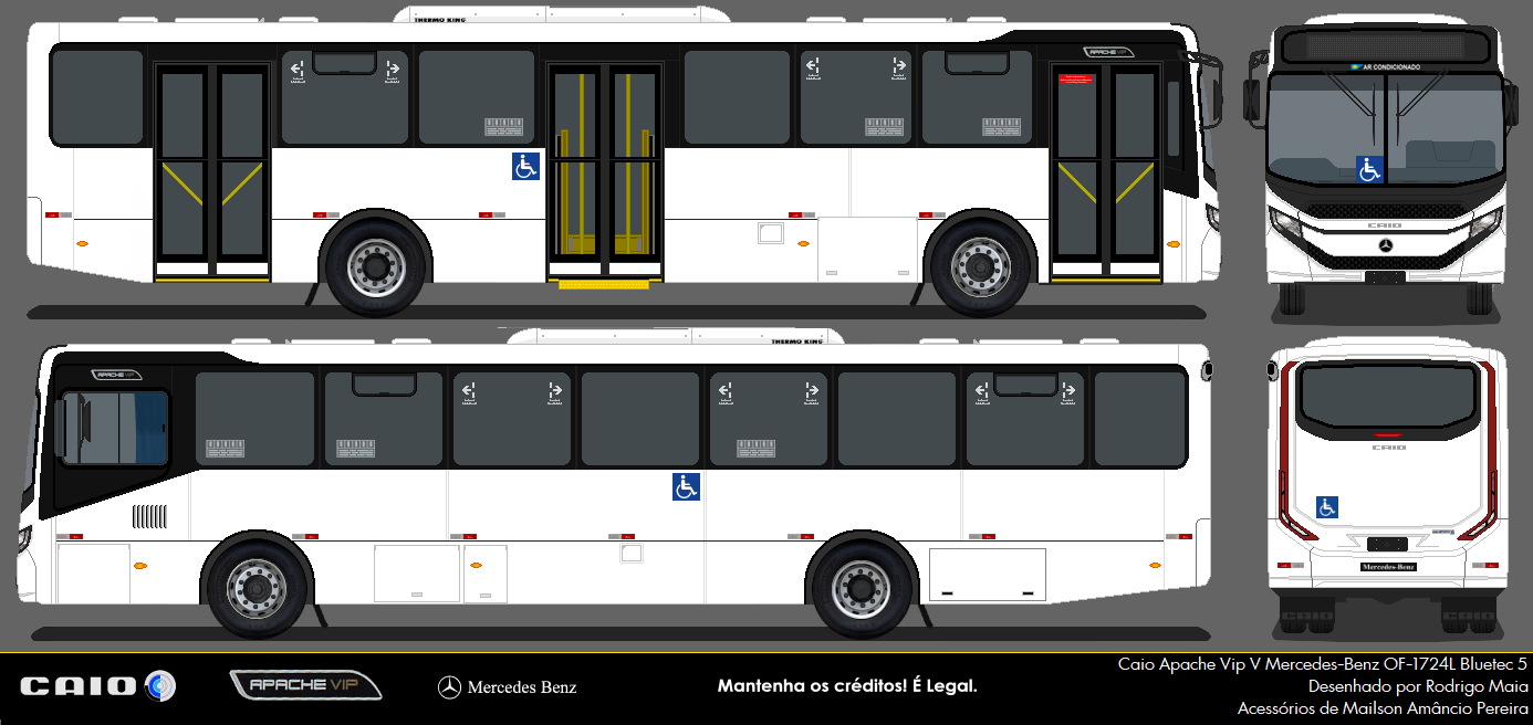 Central Bus: Caio Apache Vip V 2021/2022 - MBB OF-1724 Bluetec 5