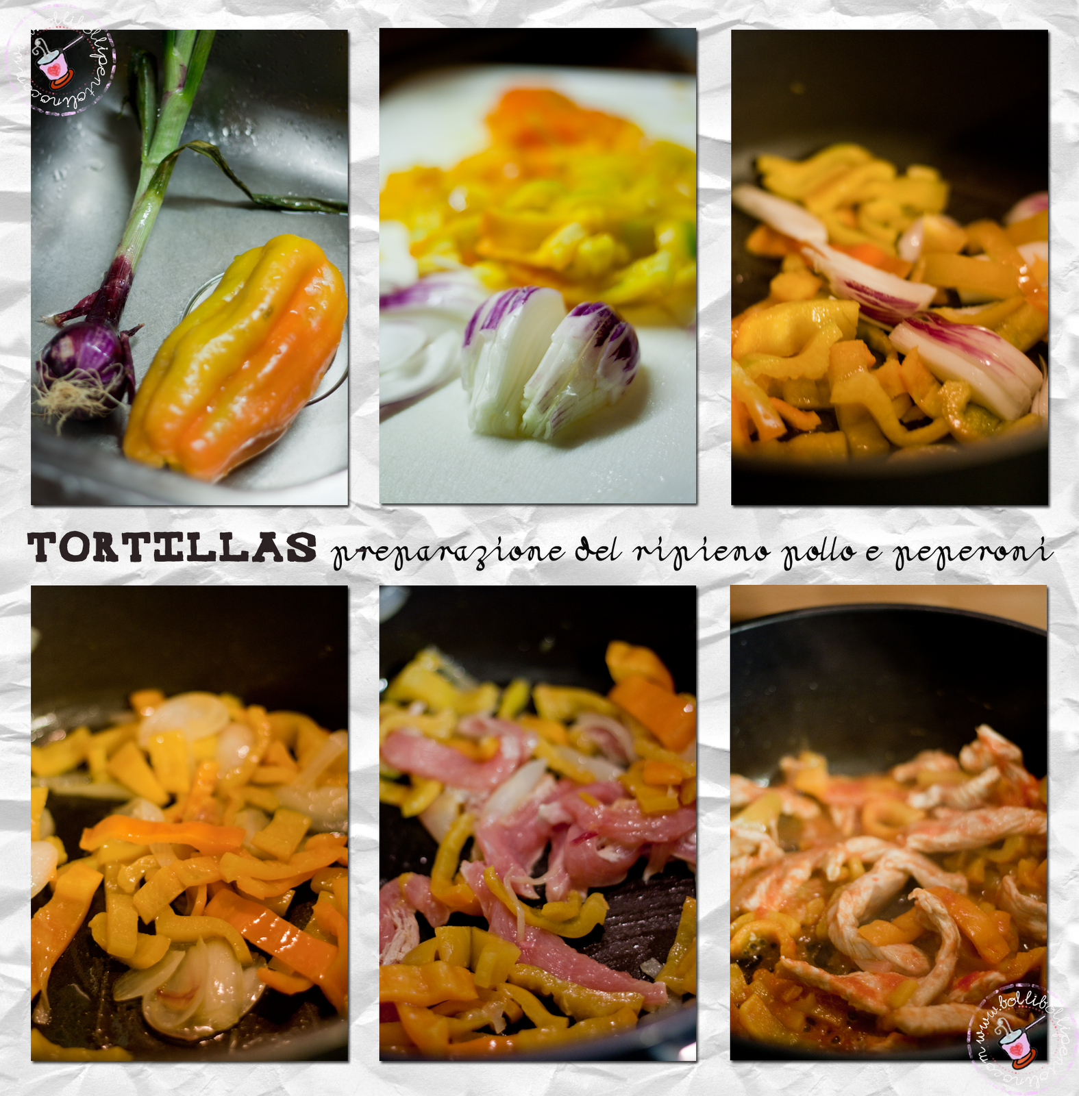 Bolli bolli pentolino: tortillas di mais ripiene di pollo e peperoni