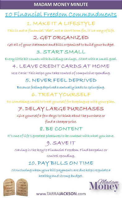 Madam Money's Financial Blog: 10 Financial Freedom Commandments