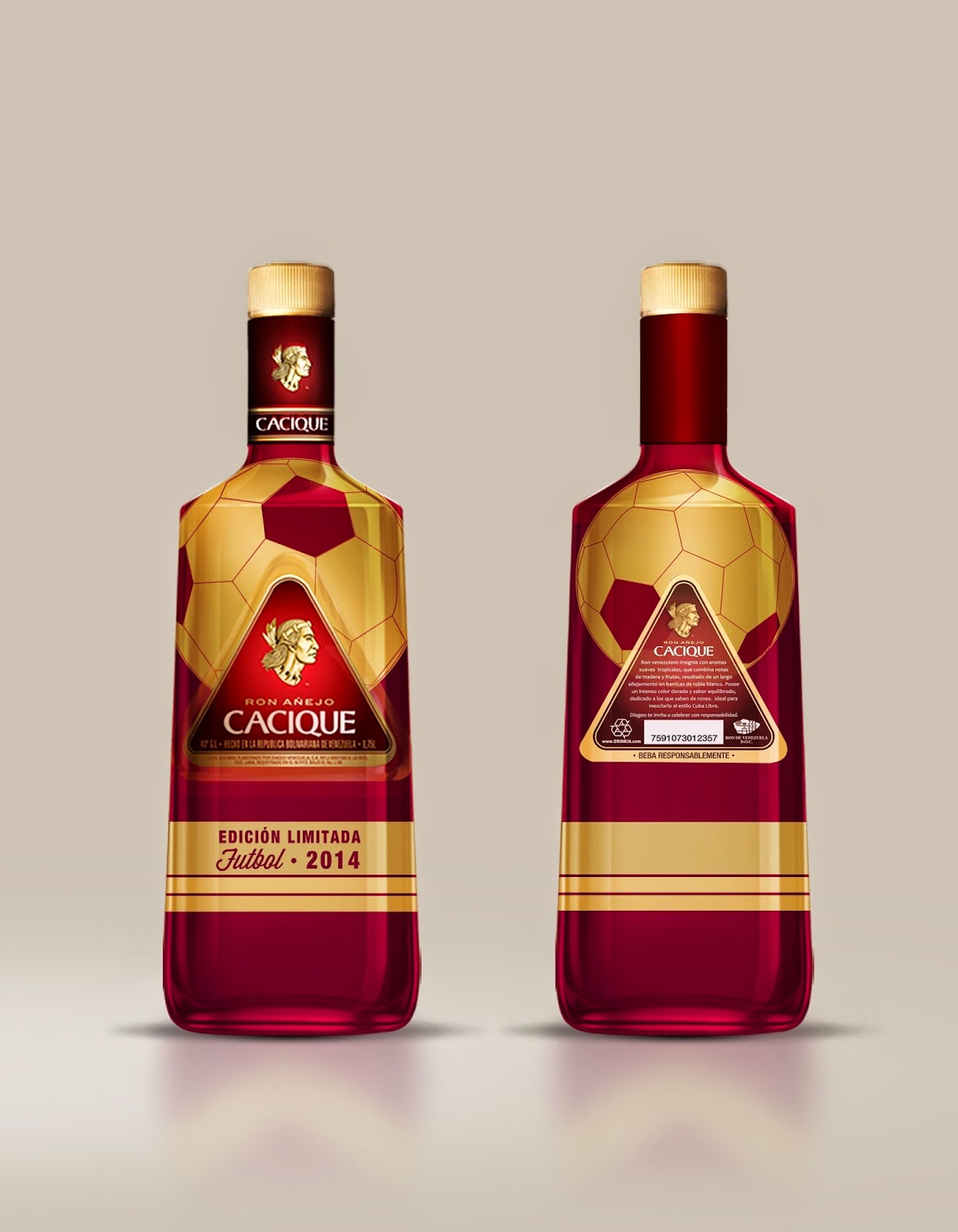 Ron Cacique y sus nuevas botellas dedicadas al fútbol