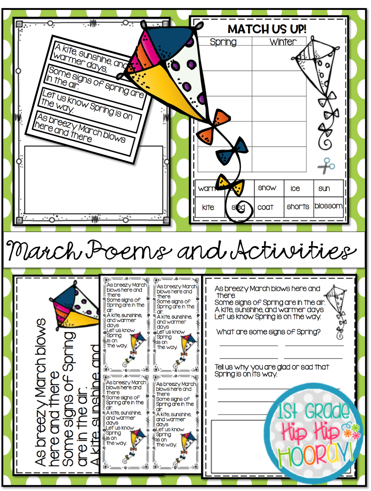 1st Grade Hip Hip Hooray!: March Poetry Resource