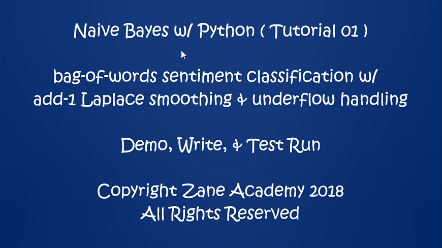 Prototype Project Naive Bayes W Python Tutorial 01 Sentiment Classification Laplace 7235