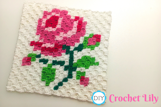 DIY Crochet Lily: [C2C Crochet] Roses C2C Crochet Cup Coaster.