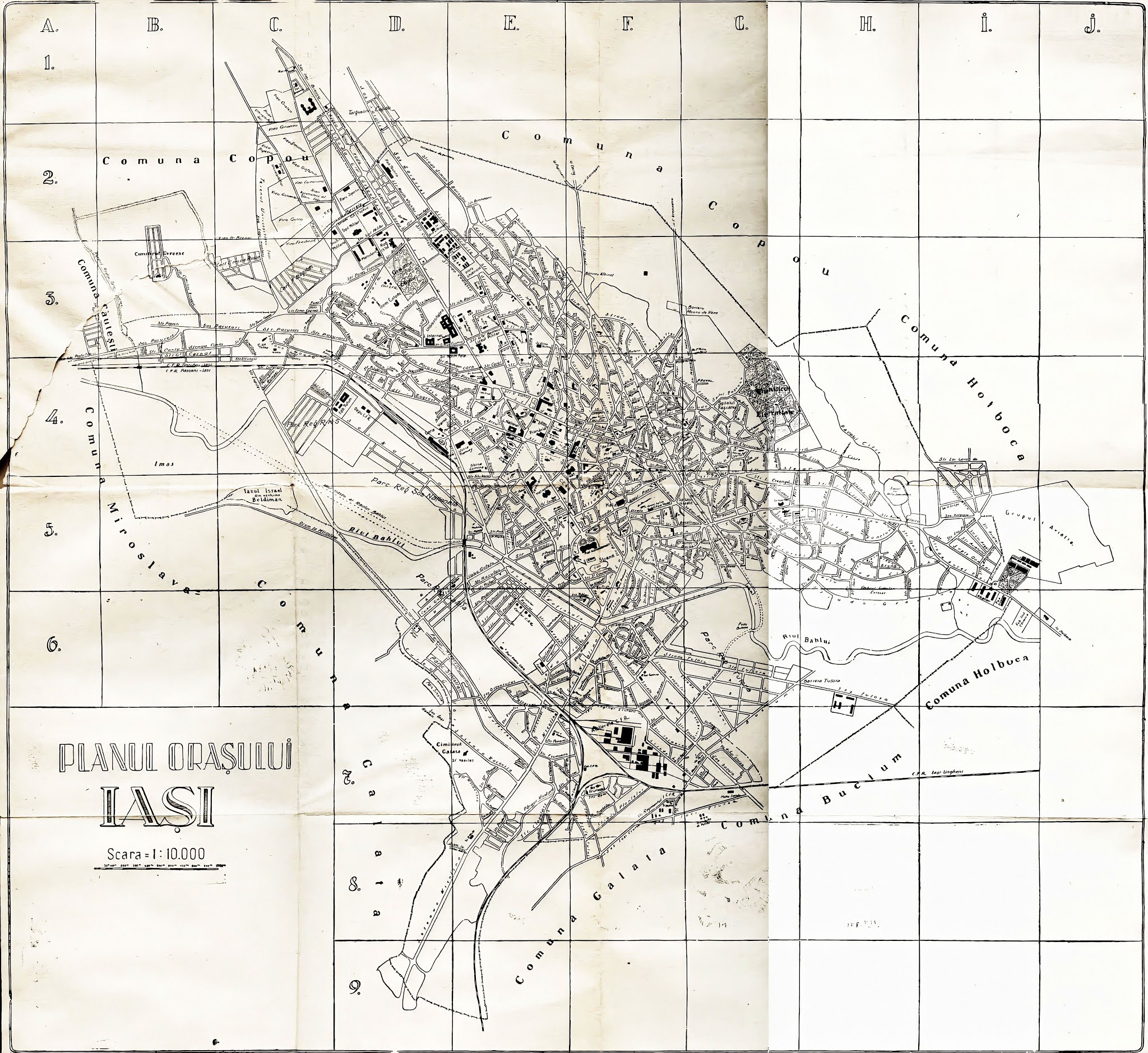 Turist în Orașul Iași (Iassy/Jassy): Planul Orasului Iasi 1936
