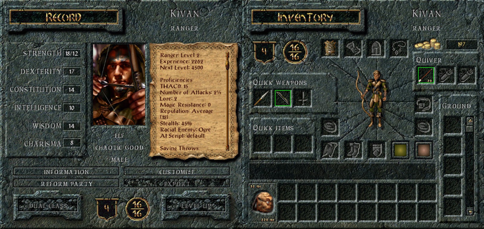 Best cRPGs: Kivan, Baldur's Gate 1 BG1 Companion