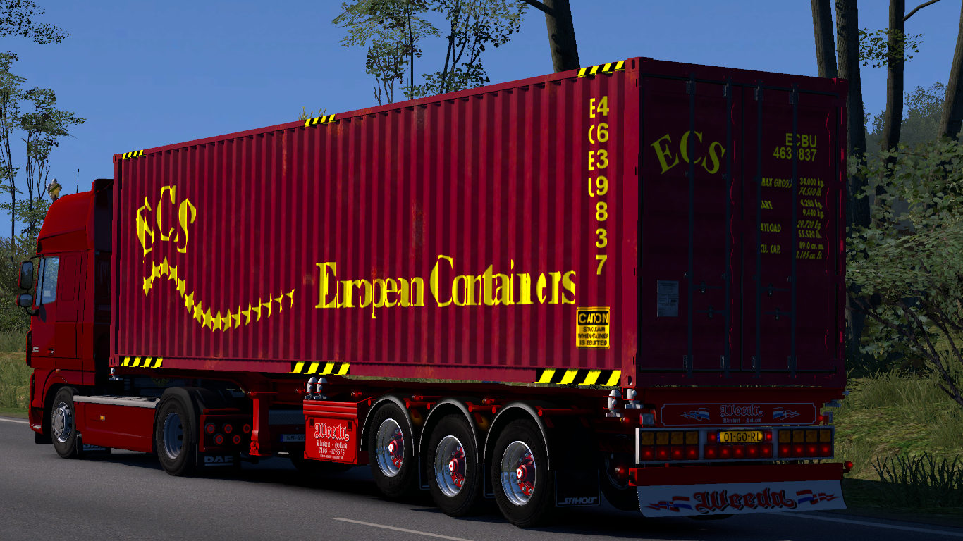Weeda D-Tec Container Trailer Owenable - Euro Truck Simulator 2 Mod World