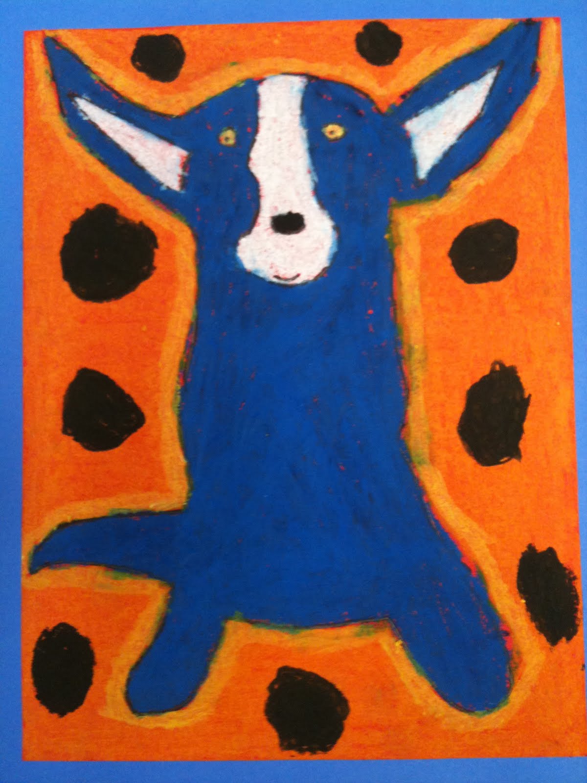 Creating Art: Oil Pastel Dogs Inspired by George Rodrigue's "Blue Dog ...