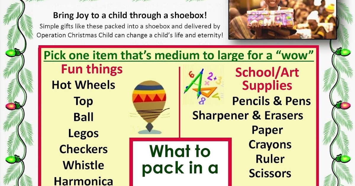 Simply Shoeboxes: Free Poster of Shoebox Item Ideas