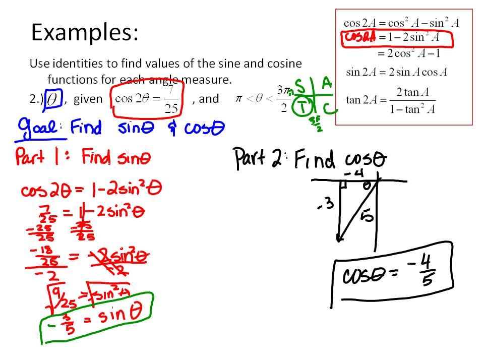 Ms. Hale's Math Page: Trig. 5/11 & 14: 5-5 Double-Angle Identities