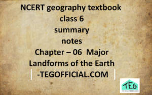 NCERTClass 6 Social Science geography Chapter-6 - Major Landforms of ...