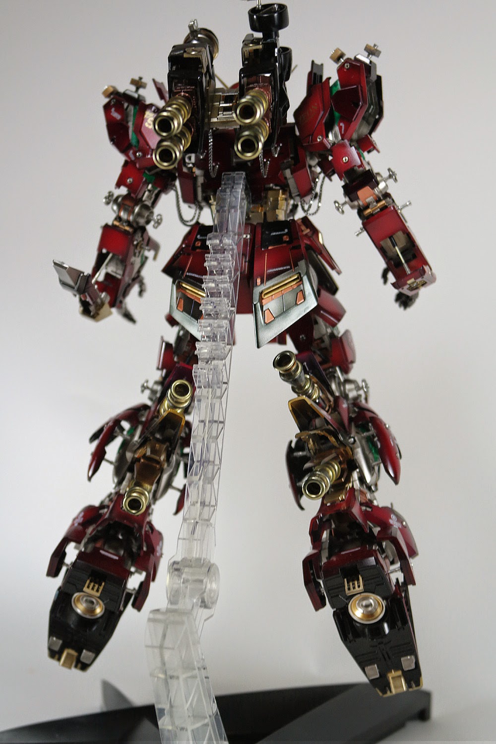 GUNDAM GUY: MG 1/100 Nu Gundam 'Neo Zeon Colors' Open Hatch - Custom Build