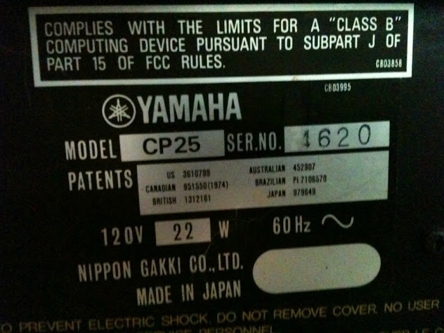 MATRIXSYNTH: Yamaha CP-25 Electronic Piano SN 1620