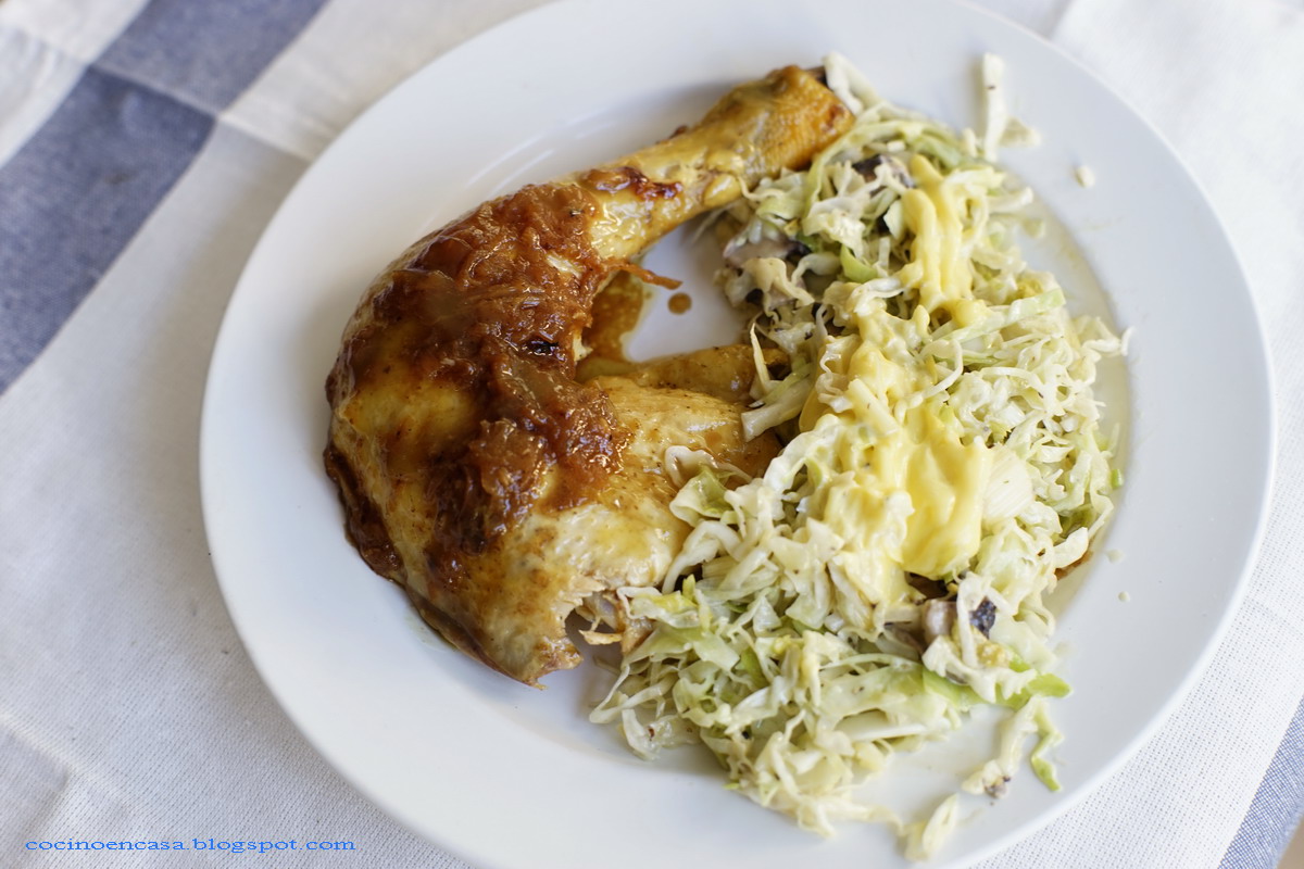 Cocino en Casa: Pollo asado en "cocotte" con salsa de cebolla y apio