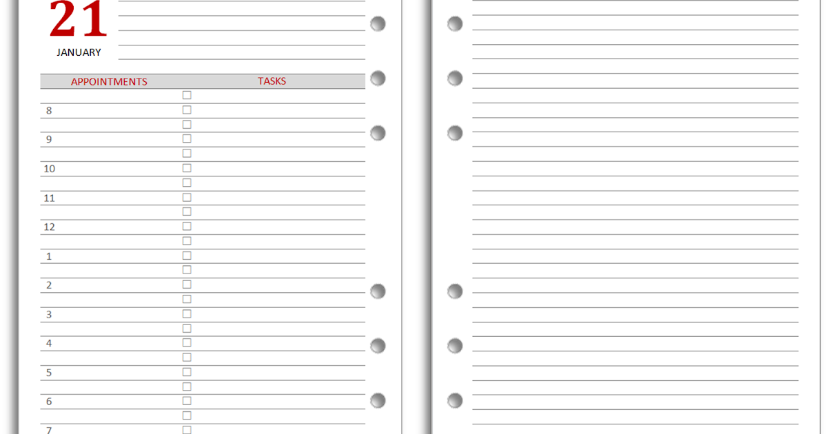 My Life All in One Place: Free 2017 Filofax diary pages part 1: A4 and ...