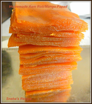 Homemade Aam Roti/ Mango Papad#SundayFunday - Sneha's Recipe