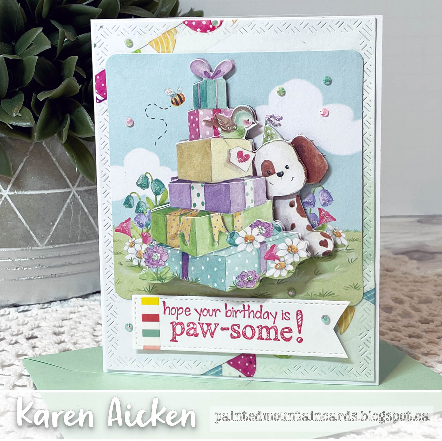 Painted Mountain Cards: Paw-Some Birthday Card