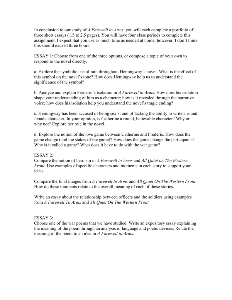 essay examples: All Quiet On The Western Front Essay