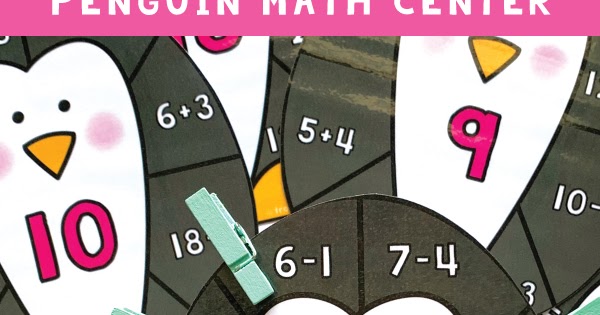 Penguin Addition and Subtraction Math Center | From the Pond