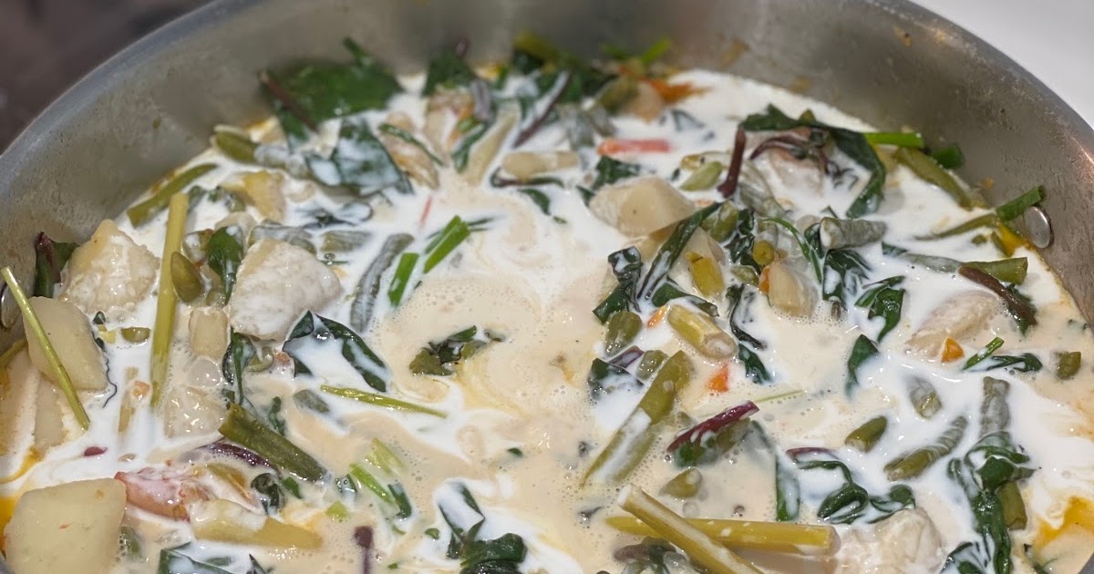 Ginataang Lutya with String Beans and Alugbati