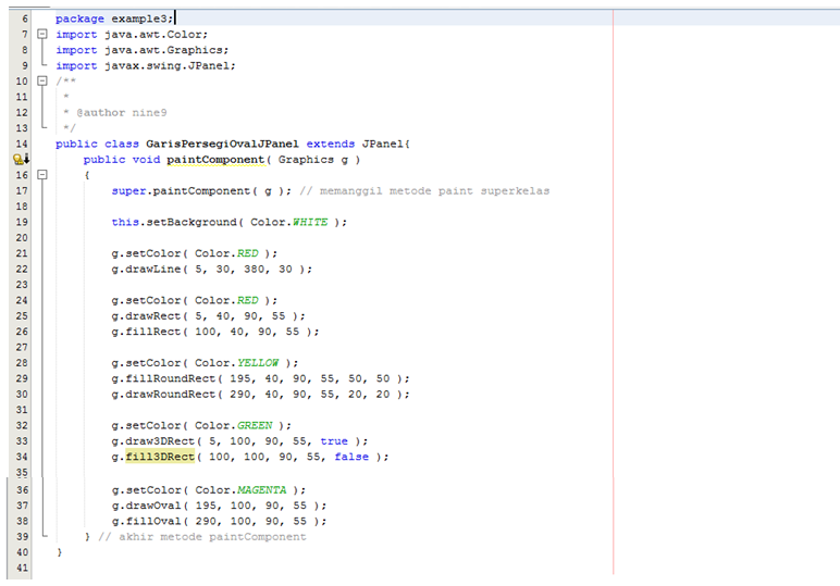 Grafika Komputer Menggambar Garis Persegi Panjang Oval Menggunakan Java ...